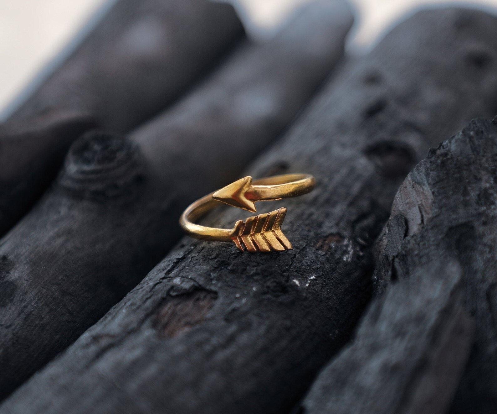 Handcrafted Arrow Wrap Ring - Tribal Desert